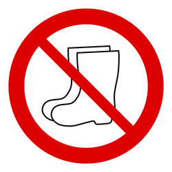 No shoes icon prohibited sneakers Royalty Free Vector Image
