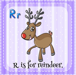 Flashcard letter r is for reindeer Royalty Free Vector Image