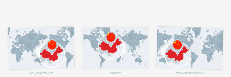Detailed world map with pinned enlarged map Vector Image