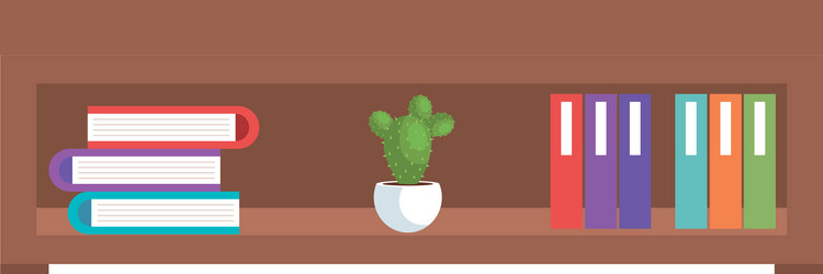 Library shelf isolated icon Royalty Free Vector Image