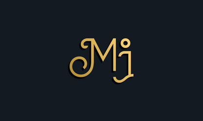 Initial letters mi monogram logo design bundle Vector Image