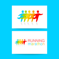Running marathon template design Royalty Free Vector Image