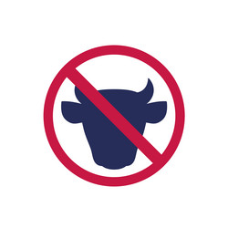 No cattle or cows sign Royalty Free Vector Image
