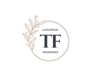 Tf initials letter wedding monogram logos Vector Image