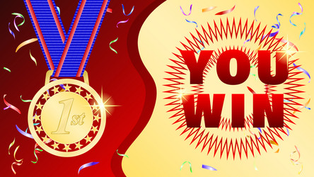You win 2nd Royalty Free Vector Image - VectorStock