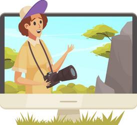 Blogger cartoon icon Royalty Free Vector Image