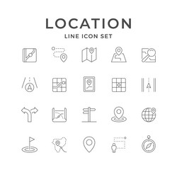 Location icons military style Royalty Free Vector Image