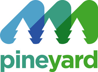 Three pine trees silhouette logo Royalty Free Vector Image