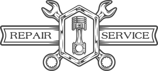 Auto wrench repair and service symbol Royalty Free Vector