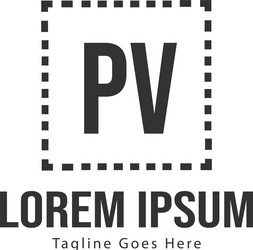 Initial pv logo template with modern frame Vector Image