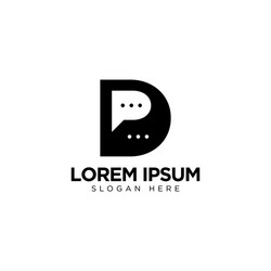 Letter d chat logo design communication Royalty Free Vector