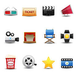 Set of movie design elements in flat style Vector Image
