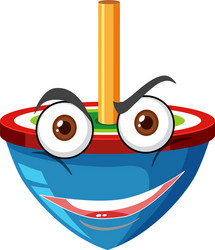 Spinning top cartoon character with facial Vector Image