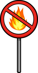 No fire symbol Royalty Free Vector Image - VectorStock