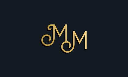 Initial letters mm logo design bundle Royalty Free Vector