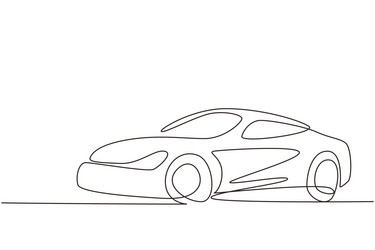 One continuous line drawing of suv car Royalty Free Vector