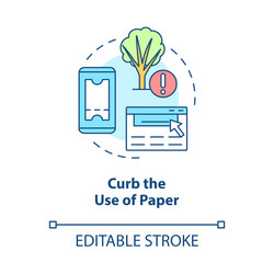 Go paperless blue gradient concept icon Royalty Free Vector