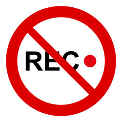No recording icon prohibited video Royalty Free Vector Image