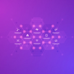 Technological infographic background with flat Vector Image