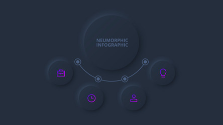 Dark neumorphic infographic timeline design Vector Image