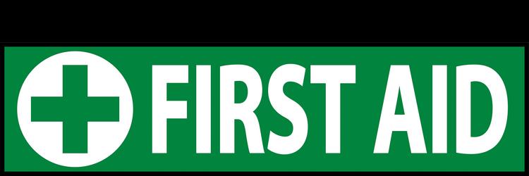 Bilingual emergency first aid sign Royalty Free Vector Image