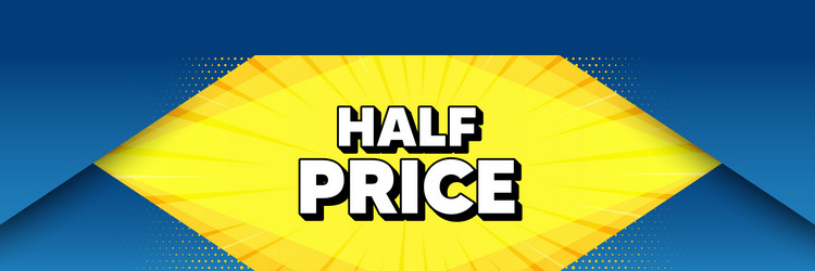 Half price special offer sale sign Royalty Free Vector Image