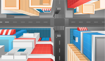 Flat 3d concept isometric perspective crossroad Vector Image