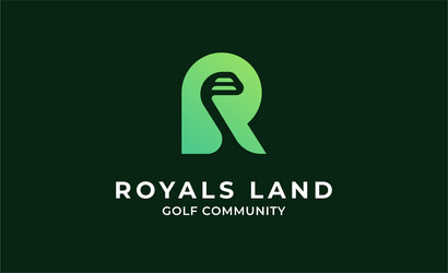 Monogram logo design initial f and golf ball Vector Image