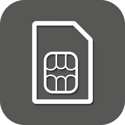 Sim card icon symbol flat Royalty Free Vector Image