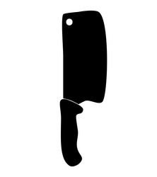 Simple butcher knife silhouette isolated on white Vector Image
