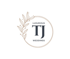 Tj initials letter wedding monogram logos Vector Image