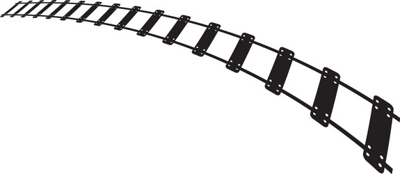 Realistic train track railroad contour Royalty Free Vector