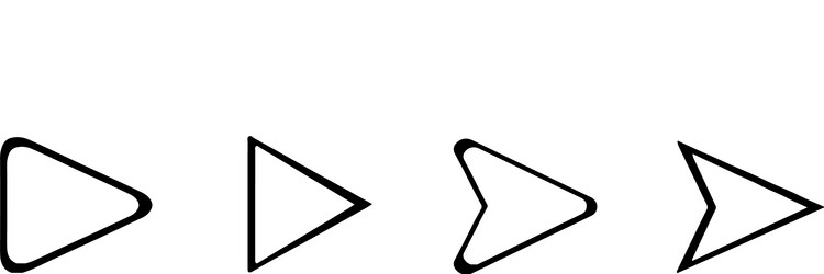 Triangle arrow icon on white background Royalty Free Vector