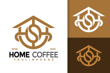 Home coffee logo design brand identity logos Vector Image