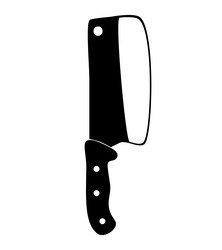 Simple butcher knife silhouette isolated on white Vector Image