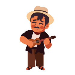 Chile charango old man Royalty Free Vector Image