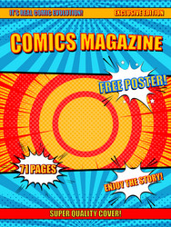 Comic book cover comics books title page funny Vector Image