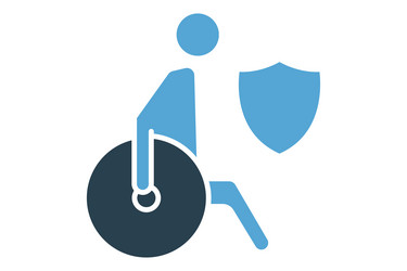 Disability insurance icon wheelchair Royalty Free Vector