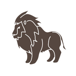 Lion standing side view graphic Royalty Free Vector Image