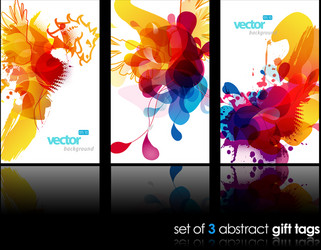 Set of abstract colorful splash gift cards Vector Image