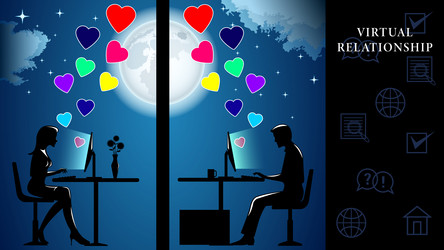Virtual relationship banner Royalty Free Vector Image