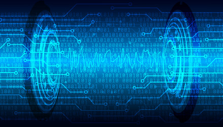 Hi technology blue abstract digital number Vector Image