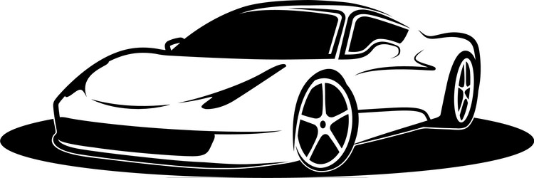 Super car line art outline Royalty Free Vector Image