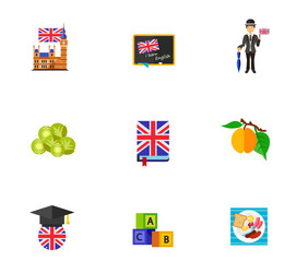 English exam icon set Royalty Free Vector Image
