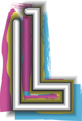 Glowing L Letter Neon Vector Images (over 200)