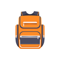 Cartoon purple school backpack holding pencil Vector Image