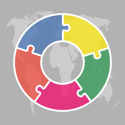 Diagram infographic for 5 steps circle puzzle Vector Image