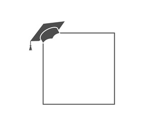 Graduates hat on a rectangular frame with space Vector Image