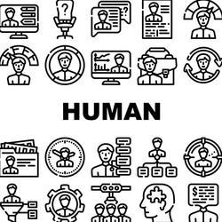 Human resources hr department icons set Royalty Free Vector