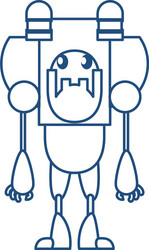 Humanoid robot line style icon Royalty Free Vector Image